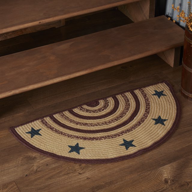 Potomac Jute Rug Half Circle Stencil Stars w/ Pad 16.5x33 - Walmart.com