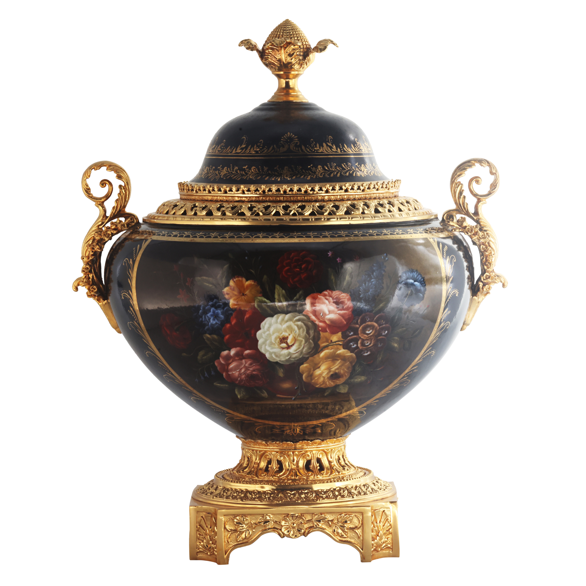 Potpourri Hand-painted Porcelain And Bronze Jar - Walmart.com