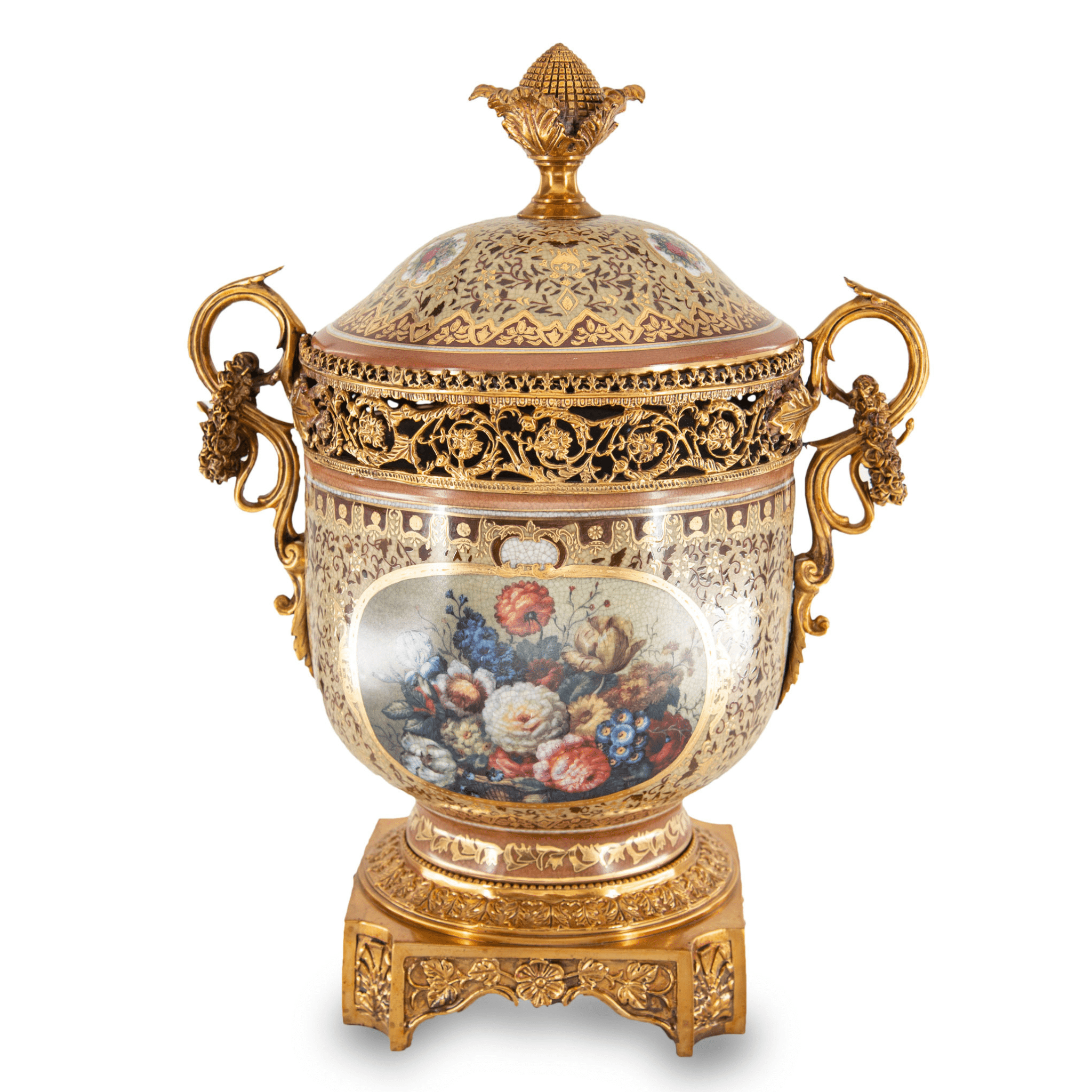 Potpourri Hand-painted Porcelain And Bronze Jar - Walmart.com