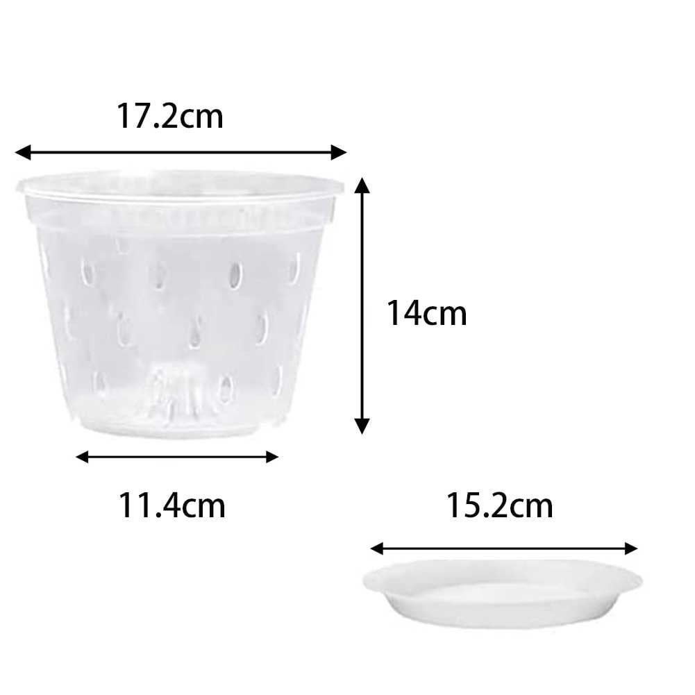 Pots 7Inch Plastic Orchid Pots With Holes And Saucersslotted 1/5 Pack ...