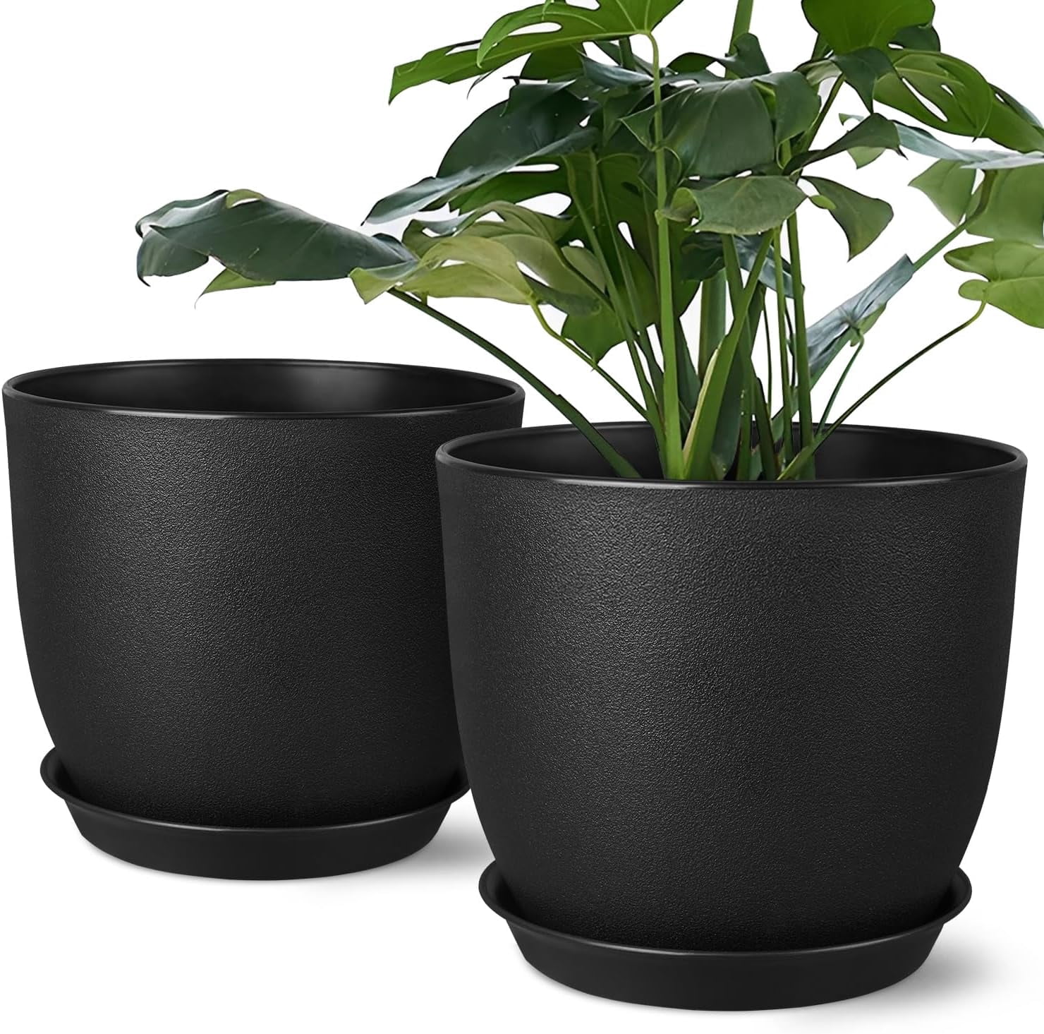 Pots 8 Inch Set of 4, Flower Pots with Multi Mesh Drainage Holes ...