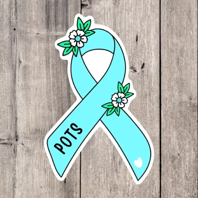 Pots Awareness Ribbon Vinyl Sticker Laptop Sticker Water Bottle Sticker ...