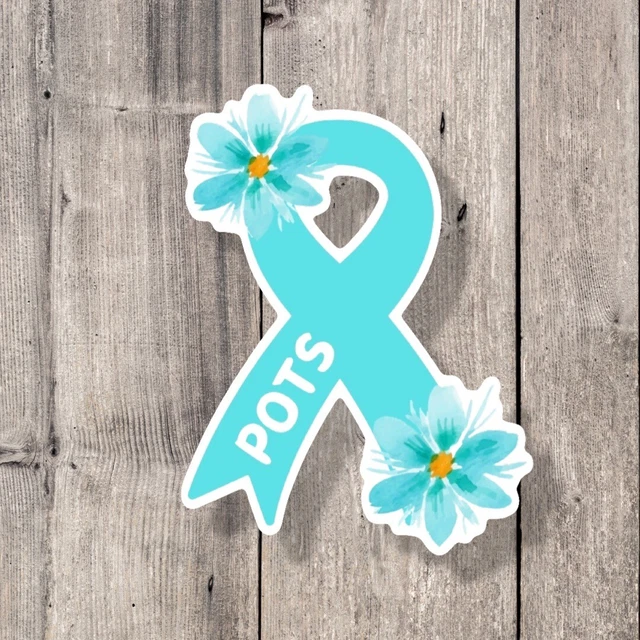 Pots Awareness Ribbon Vinyl Sticker Laptop Sticker Water Bottle Sticker ...