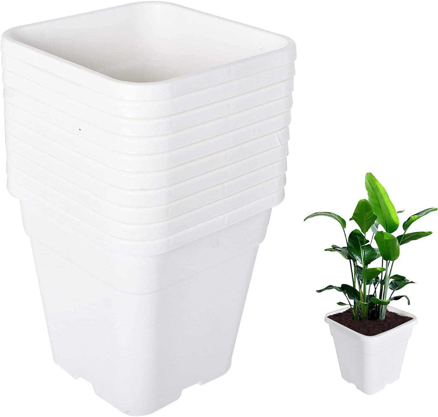 Pots Flower Pot 10-Pack 3 Gallon Planter Nursery Pot Garden Seedling ...