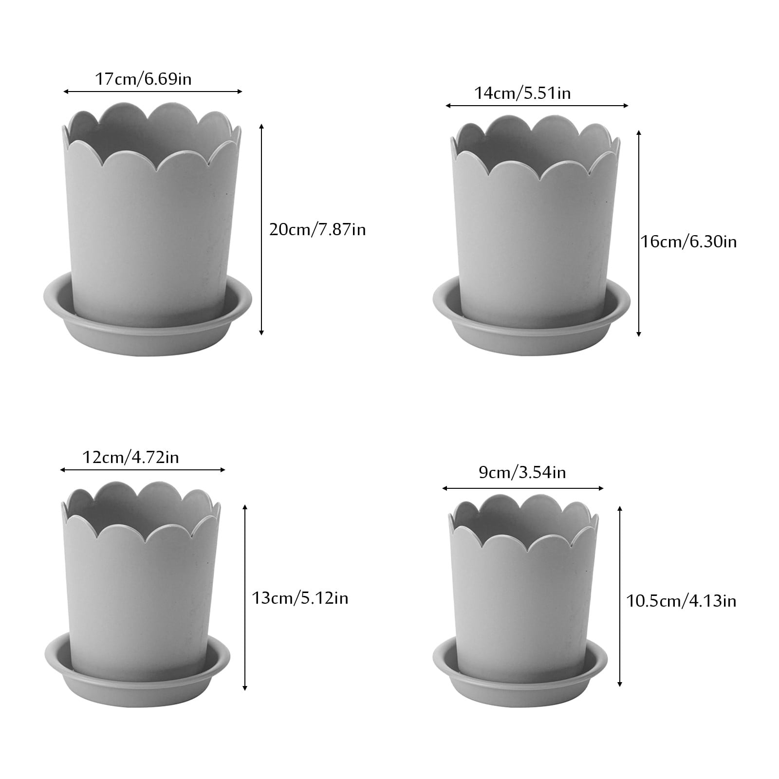 Pots For With Saucers Indoor Set Of 1 Planters Modern Flower Pot With ...