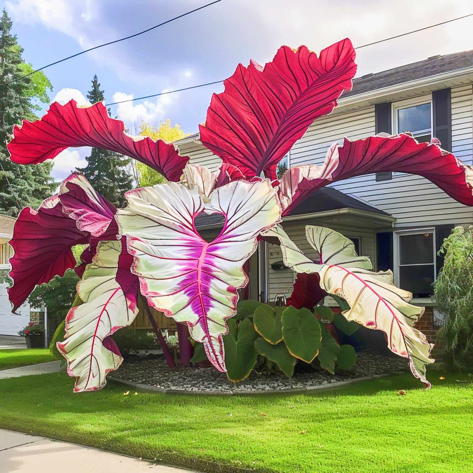 Pots Ornaments(Elephant Ear )Beautiful Environment Planting for Pots ...