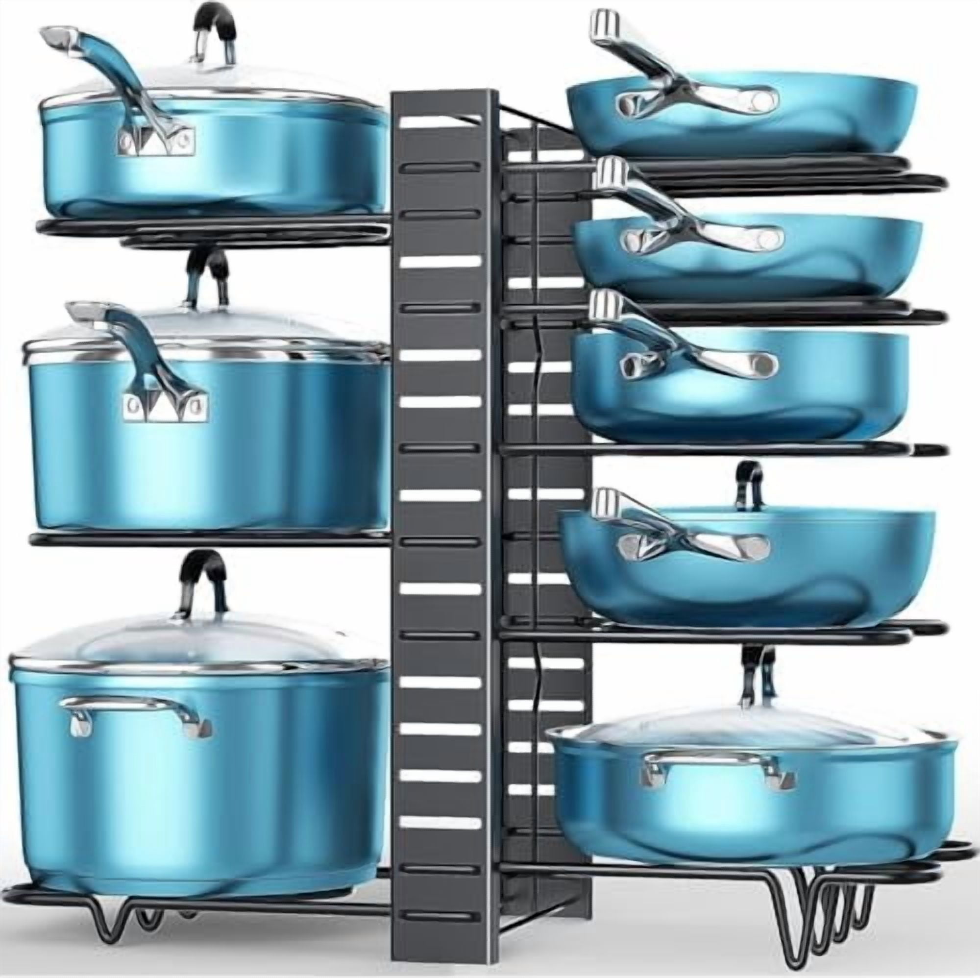Pots and Pans Organizer for Cabinet 16.61 Height, 8 Tier Pot Organizers ...