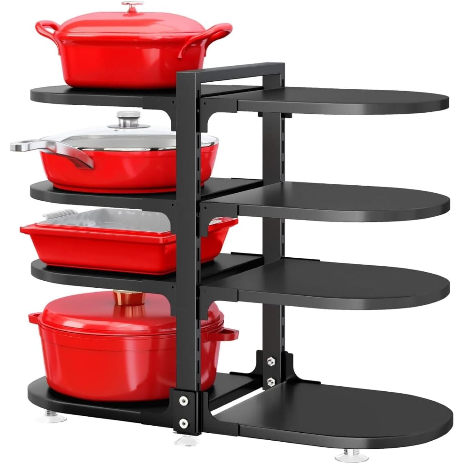 Pots and Pans Organizer under Cabinet, 8 Tier 16” Heavy Duty Adjustable Pot and Pan Organizer ...