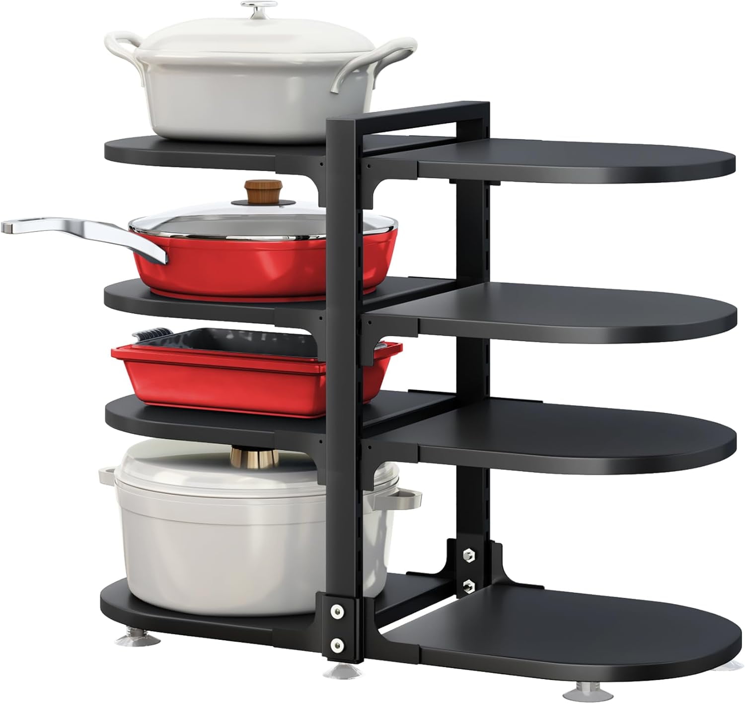 Pots and Pans Organizer Under Cabinet with Panels, Heavy Duty Pot ...