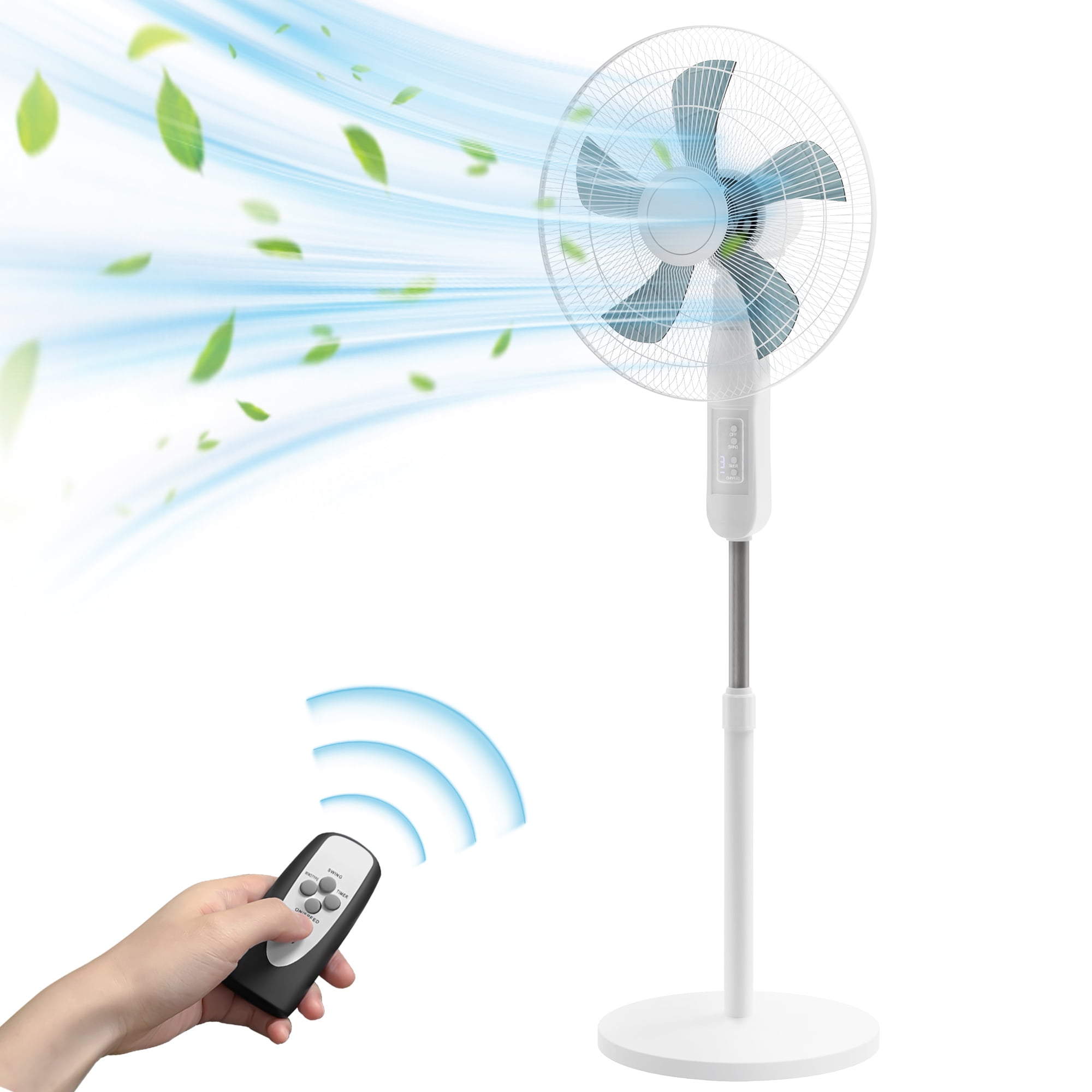 Riousery 17''Oscillating Pedestal Fan with 3-Speeds, 50" H Stand Floor ...