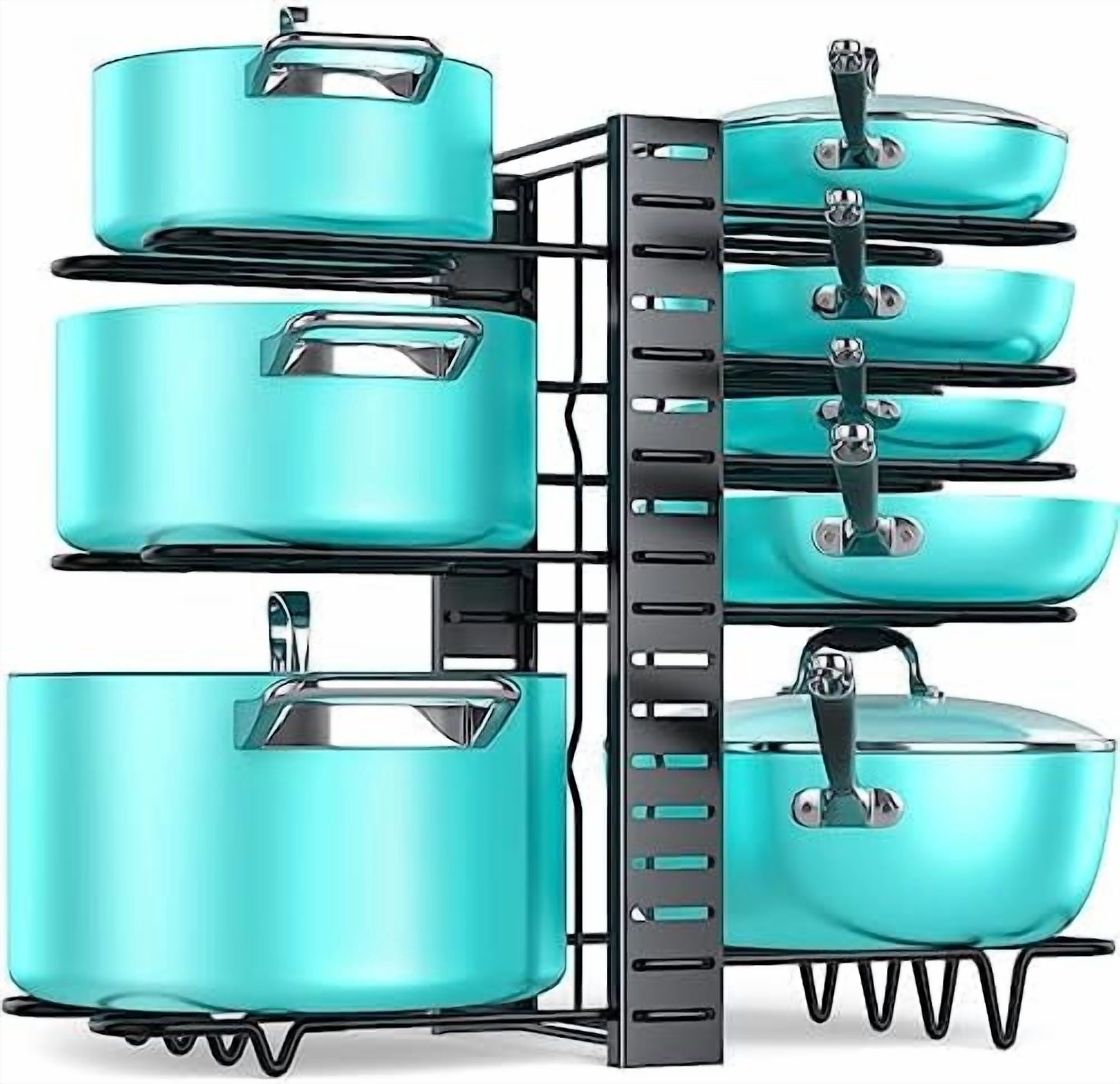 Pots and Pans Organizer Rack under Cabinet 16.61 Height, 8 Tiers ...