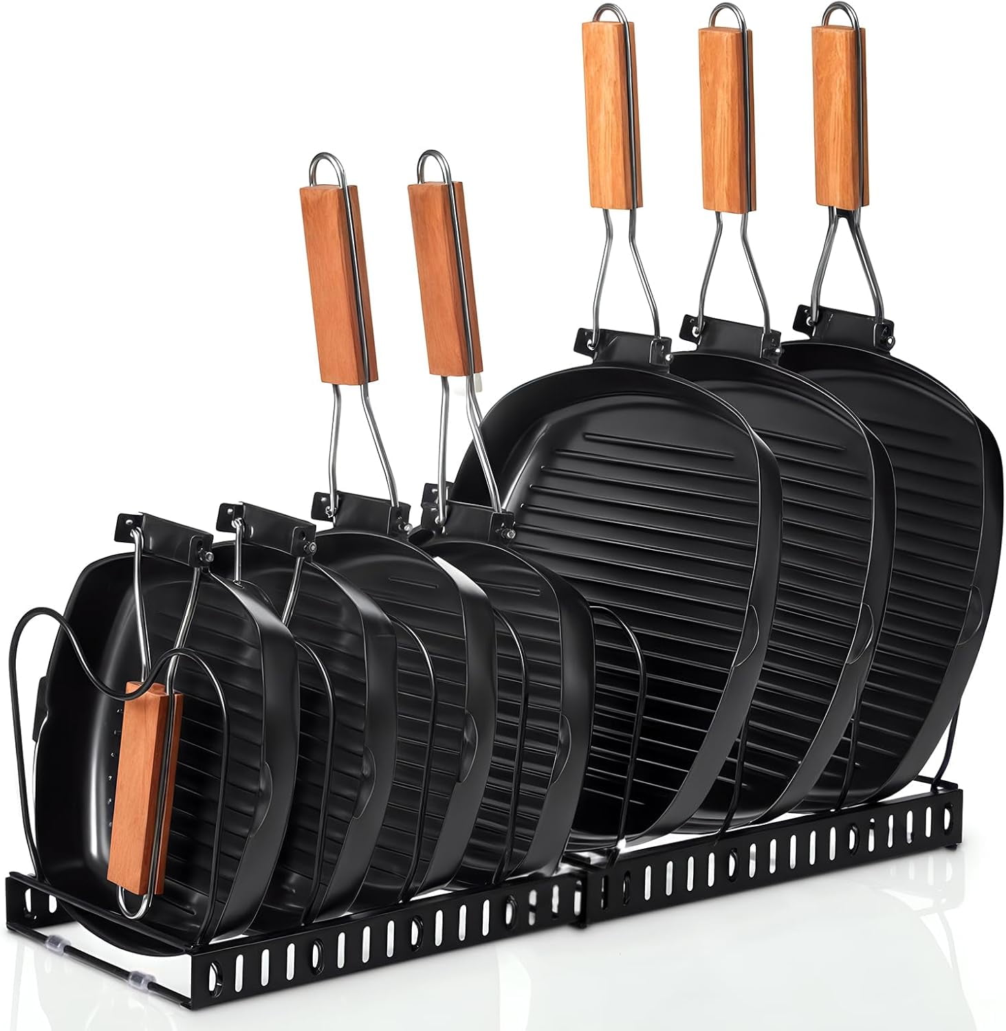 Pots and Pans Organizer,Rack for under Cabinet,Expandable Pot Lid ...