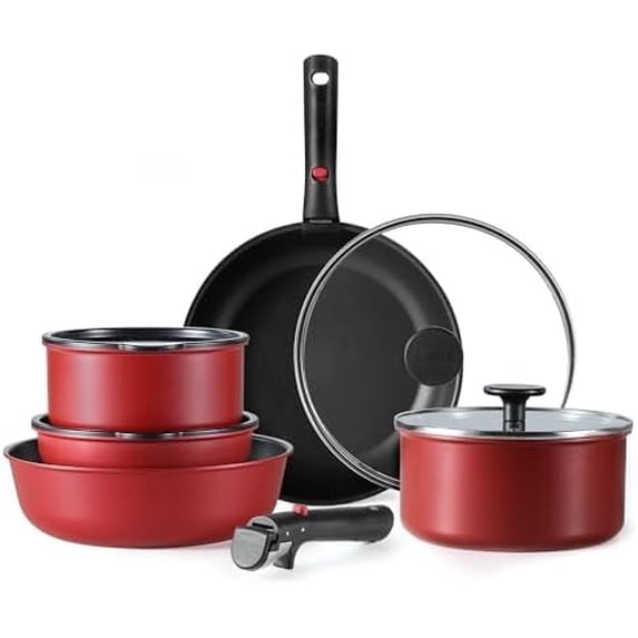 Pots and Pans Set Non Stick, Cookware Sets, Oven/Fridge Safe, Space ...