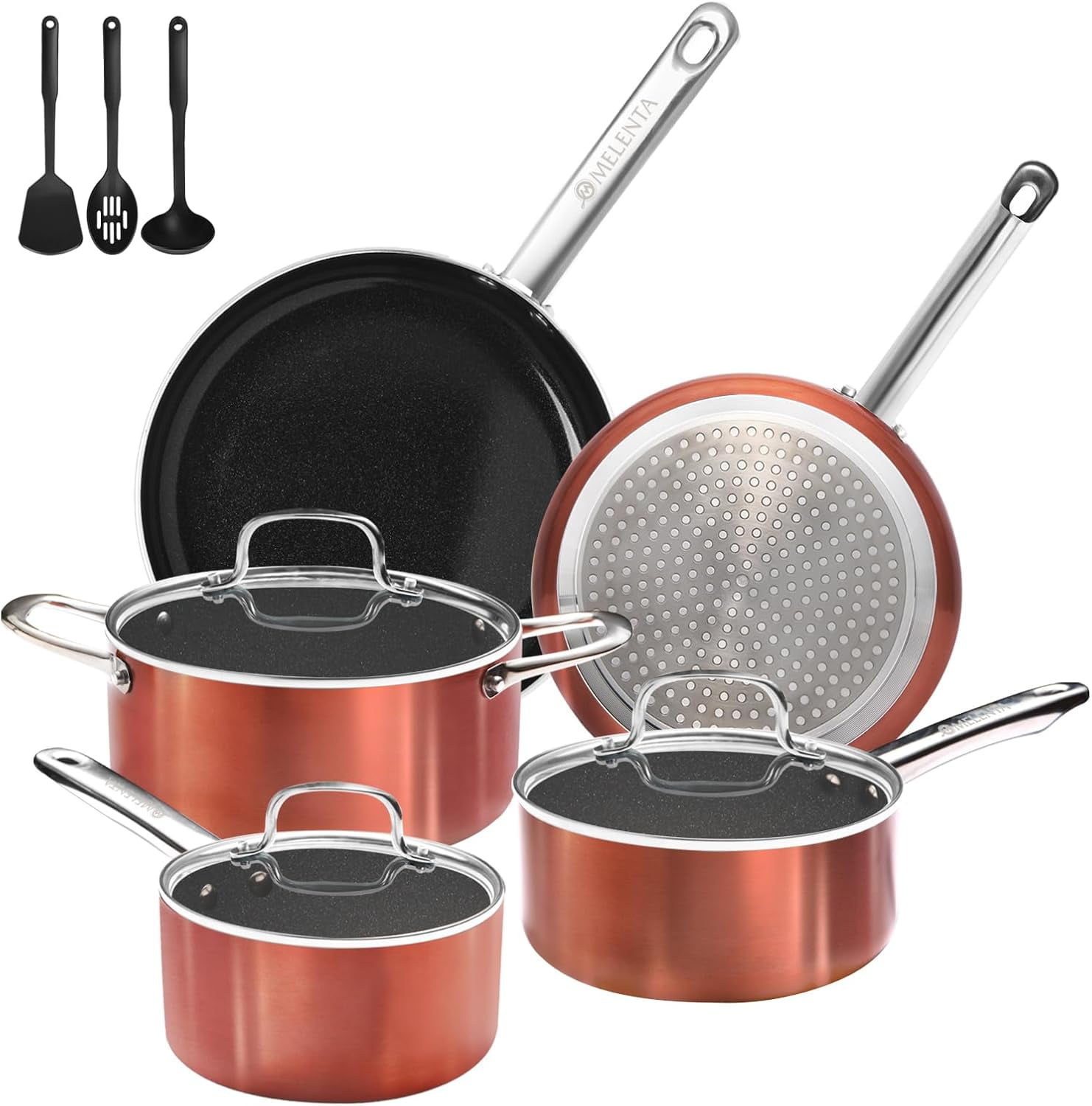 Pots and Pans Set Nonstick, 11pcs Kitchen Cookware Sets Induction Cookware, Ceramic Non Stick ...