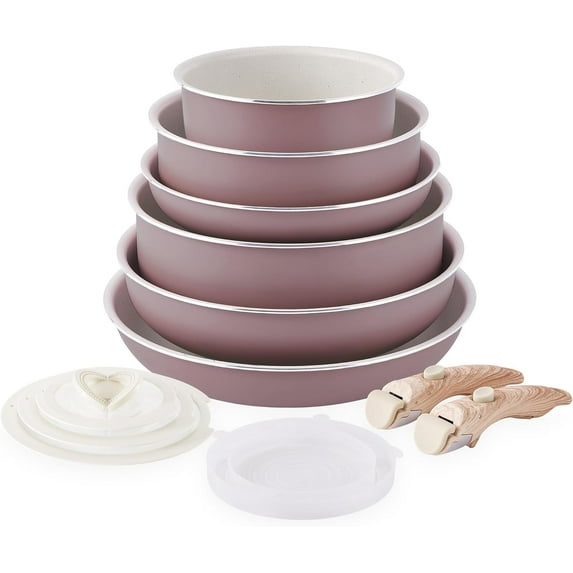 Pots and Pans Set Nonstick - Kitchen Cookware Sets Detachable Handle ...