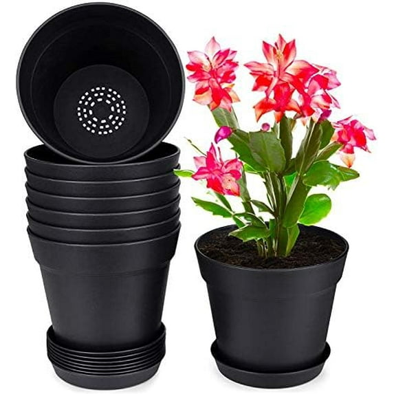 Pots for Plants, 8 Pcs 7.5 Inch Plastic Planters with Multiple Drainage ...