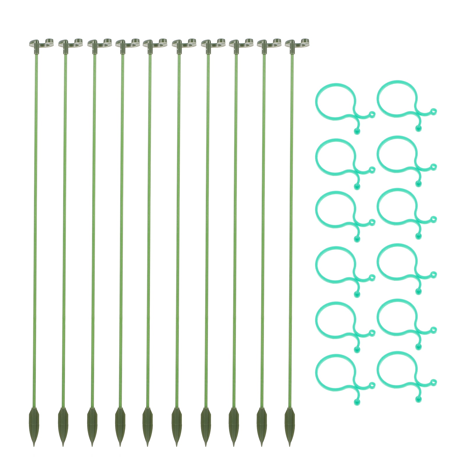 Durable Green Plastic Plant Support Stakes for Garden Use with Graceful ...