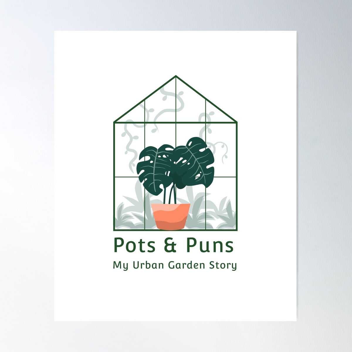 Pots & Puns My Urban Garden Story Poster Wall Art, Modern Wall Decor ...