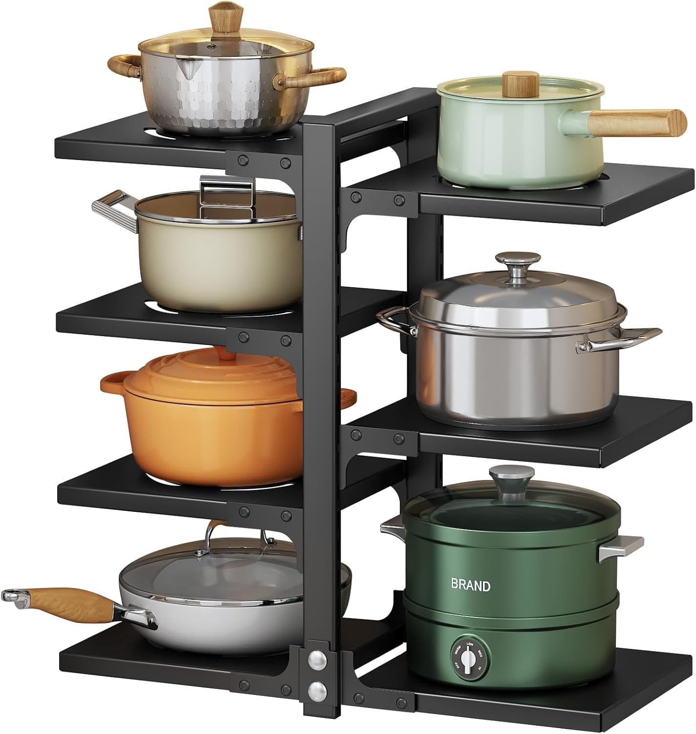 Pots and Pans Organizer for Cabinet, Heavy Duty Pot Pan Rack under Sink ...