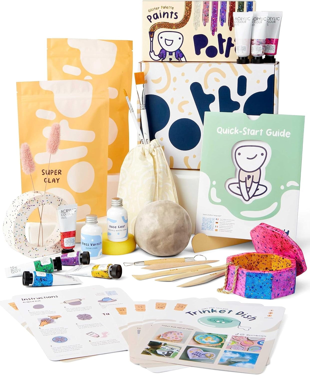 Pott'd Air Dry Clay for Adults. Beginners Home Pottery Kit for Adults ...