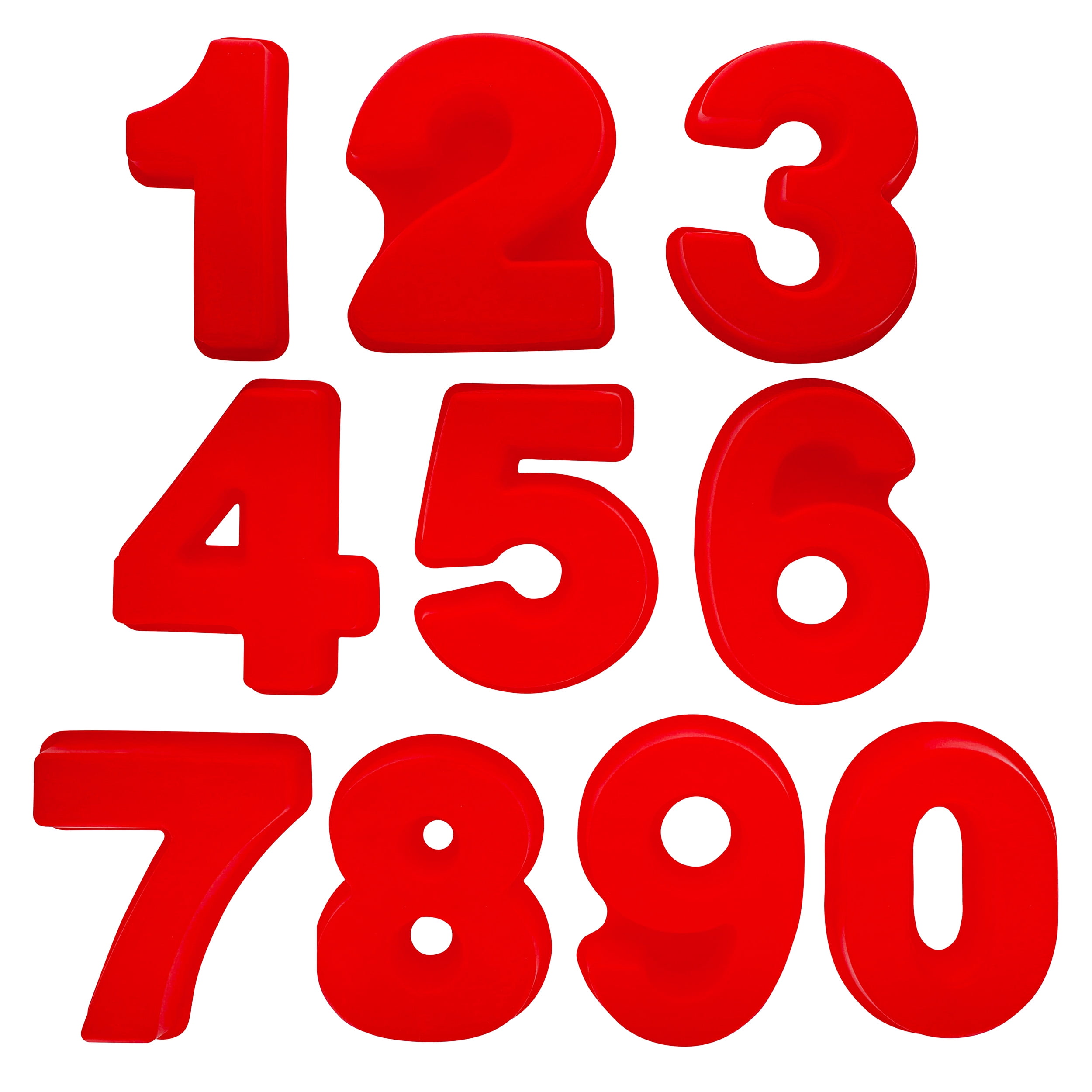 Potted Pans 10pc Large Number Cake Pan 10 Inch Silicone Cake Molds for ...