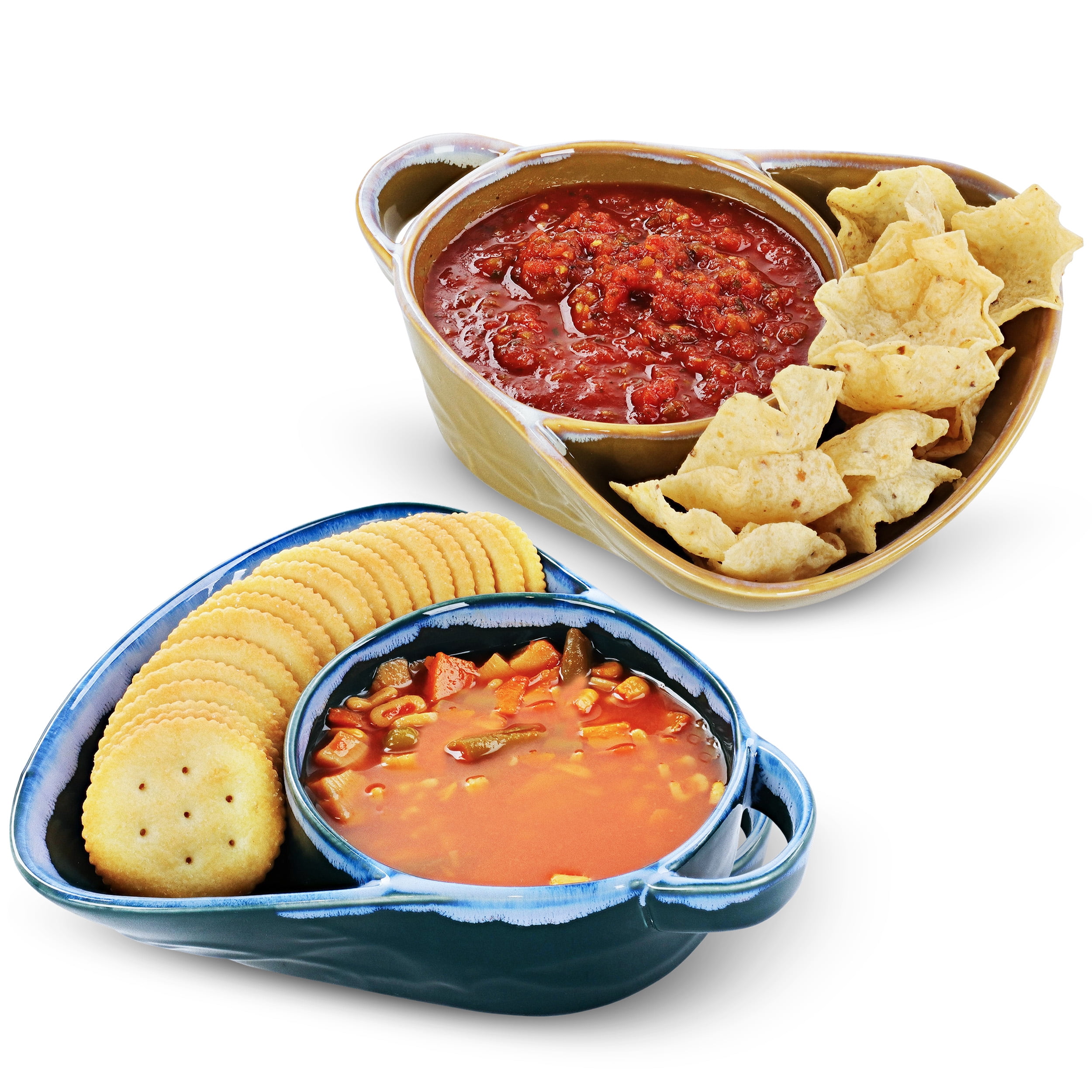 Potted Pans Soup Bowl with Cracker Holder - 2pk Divided Bowl for Cereal ...