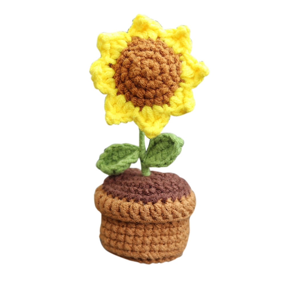 Potted Plant Flower Air Vent Clip Cute Crochet Knitted Charm Air ...