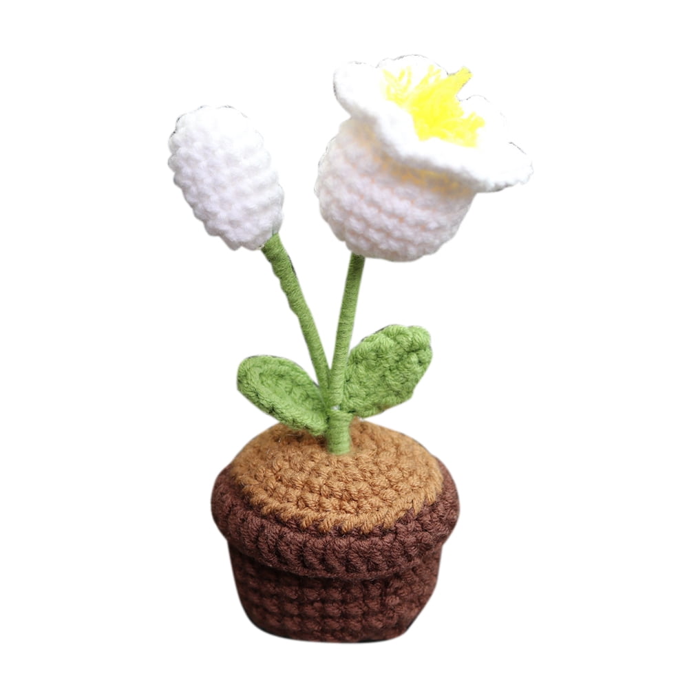 Potted Plant Flower Air Vent Clip Cute Crochet Knitted Charm Air ...