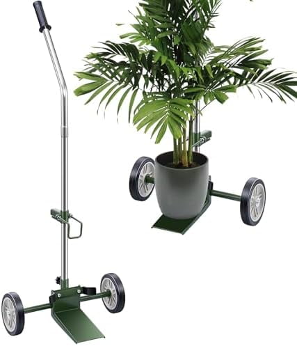 Potted Plant Mover Dolly with Flat-Free Rubber Wheels, Garden Pot Mover ...