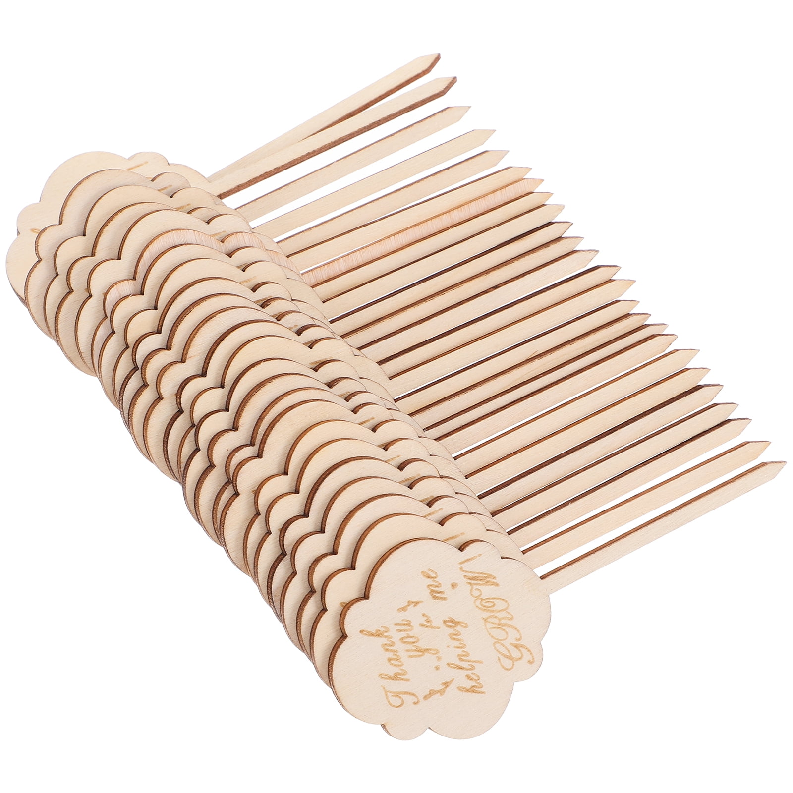 Potted Plant Pot Label Marker Thank You for Helping Me Grow Tags Wooden ...