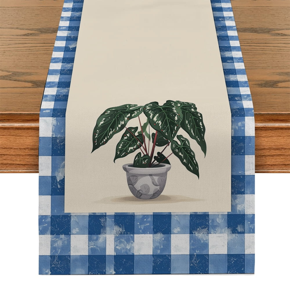 Potted Plants Dining Table Runner for ration for Dining Room Plants Table Runners Accessories ...