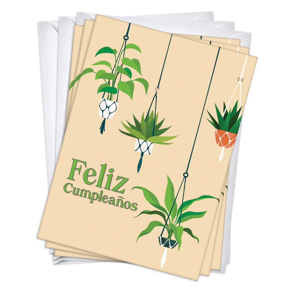 Potted Plants Espa?ol Spanish Birthday Cards | 3 Pack Set (5x7 ...
