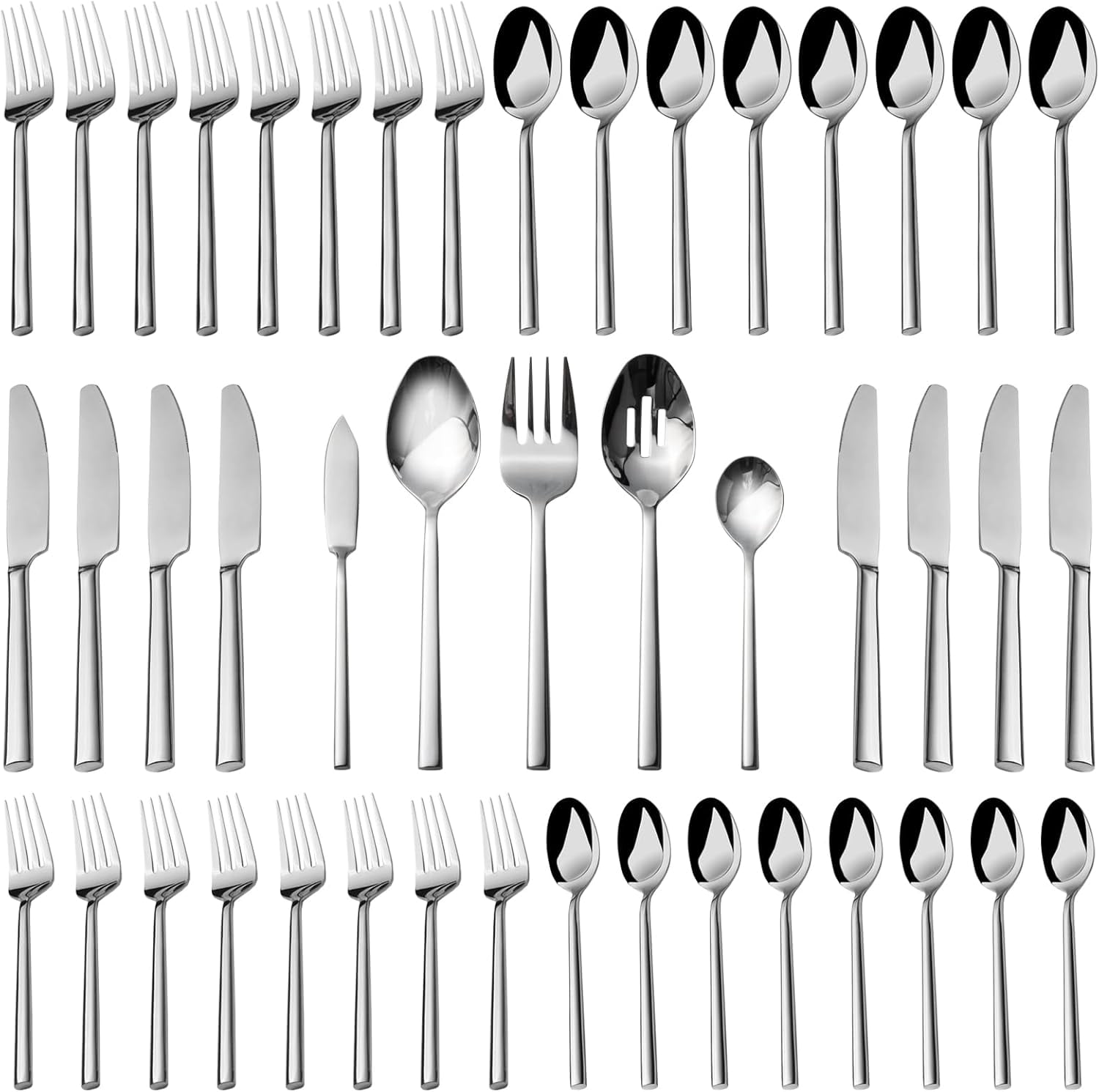 Potter 20-Piece Forged Silverware Set Stainless Steel Flatware Set ...