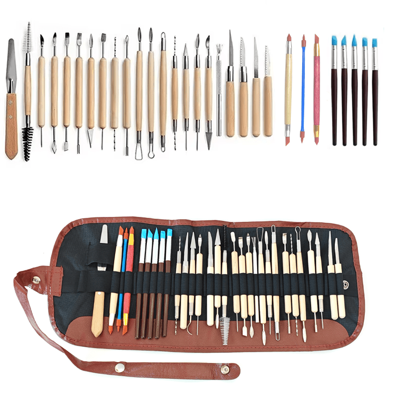 Pottery Clay Sculpting Tools Kit 8-61 Pcs/Set, Ceramic Wax Clays ...