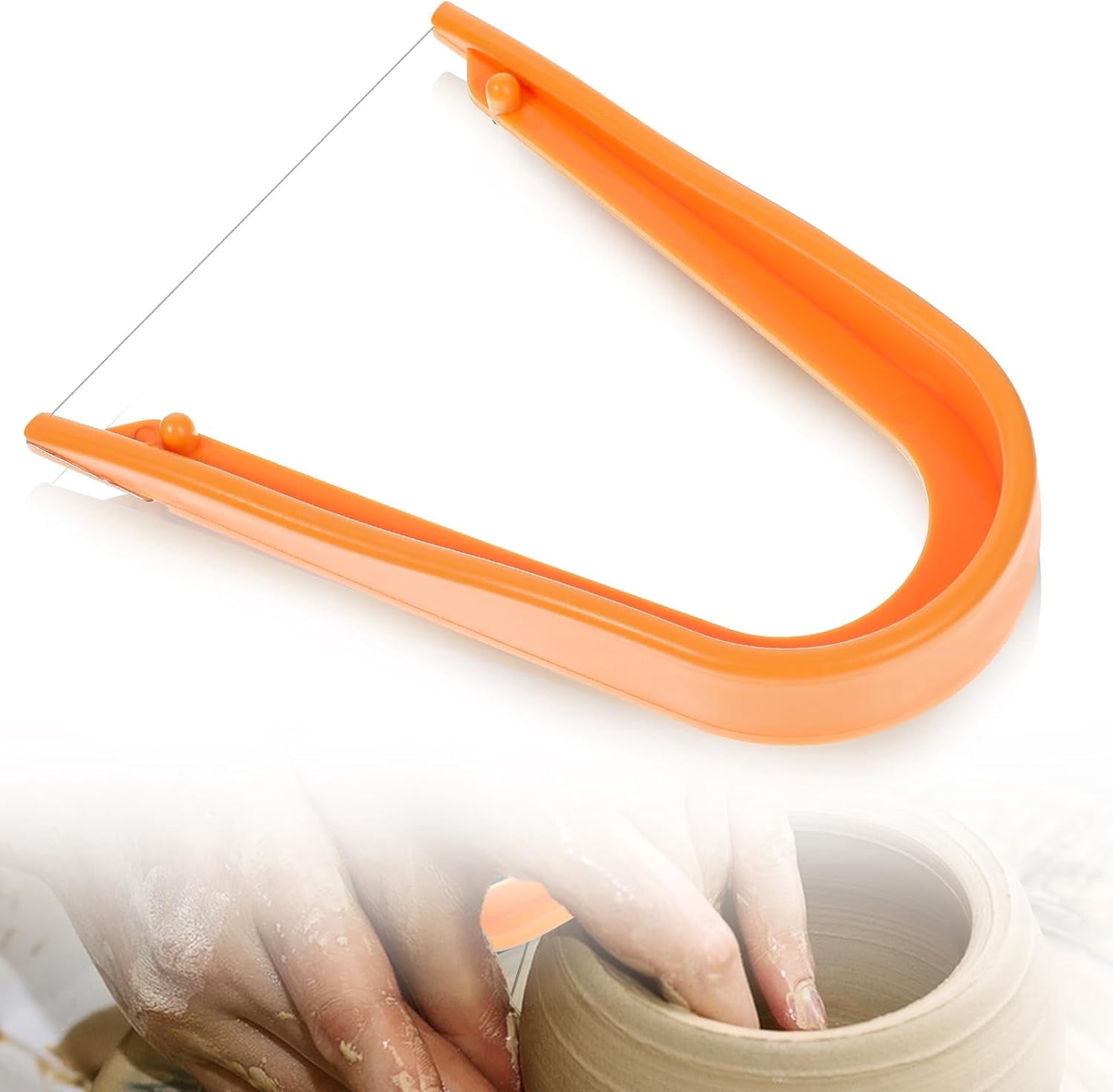 Pottery Clay Wire Cutter 5.12 x 3.74 Inch Plastic Clay Wire Cutter Hand ...