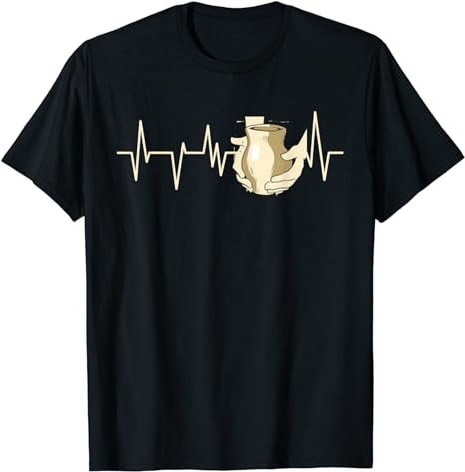 Pottery ECG Heartbeat Ceramic Artist Ceramicist Potters T-Shirt ...