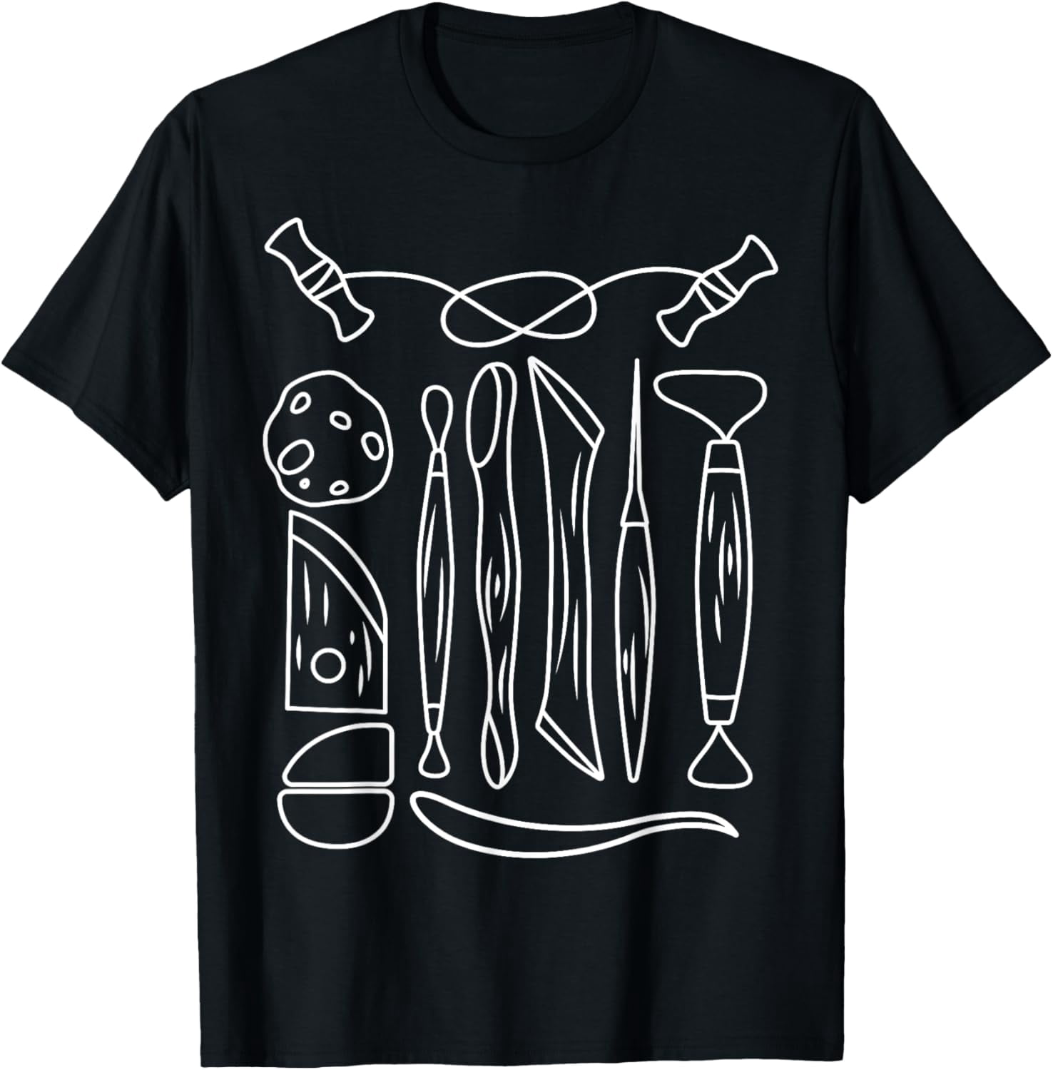 Pottery Lineart Tools Ceramist Potter Handmade Clay Artist T-Shirt ...