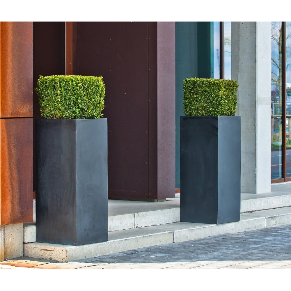 Pottery Pots Natural Bouvy Rectangular Planter Pot Indoor Outdoor Fiber ...