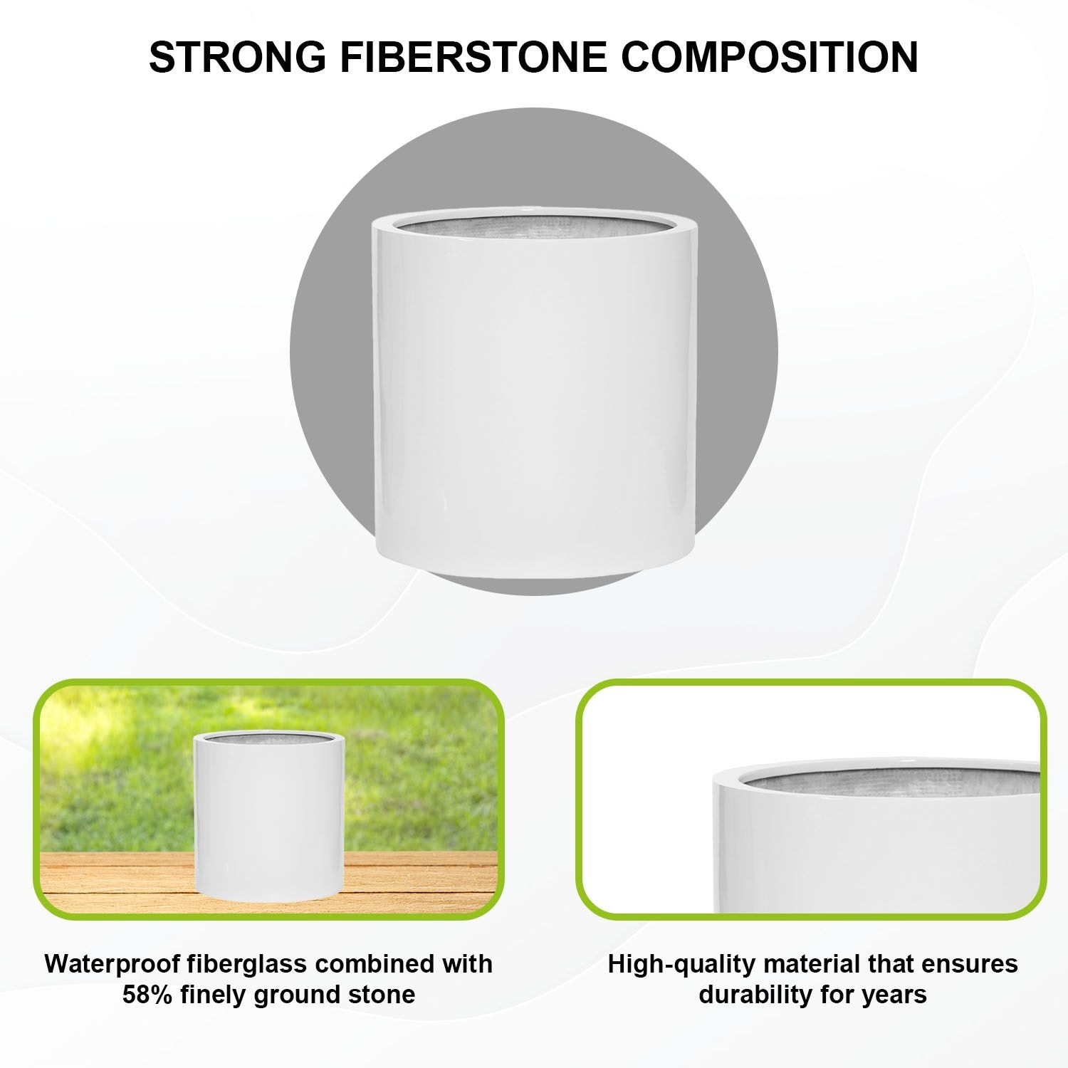 Pottery Pots USA Inc. Pottery Pots Max Fiberstone Indoor Outdoor Modern ...