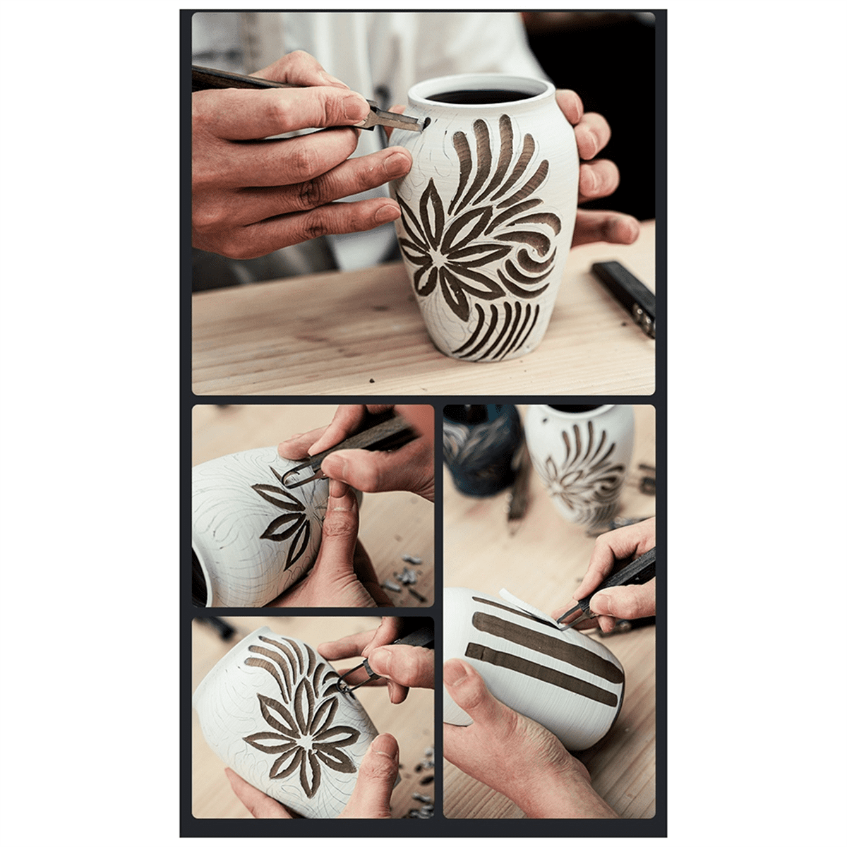 Pottery Scraper Metal Replaceable Head Scraper DIY Ceramic Carving Clay ...