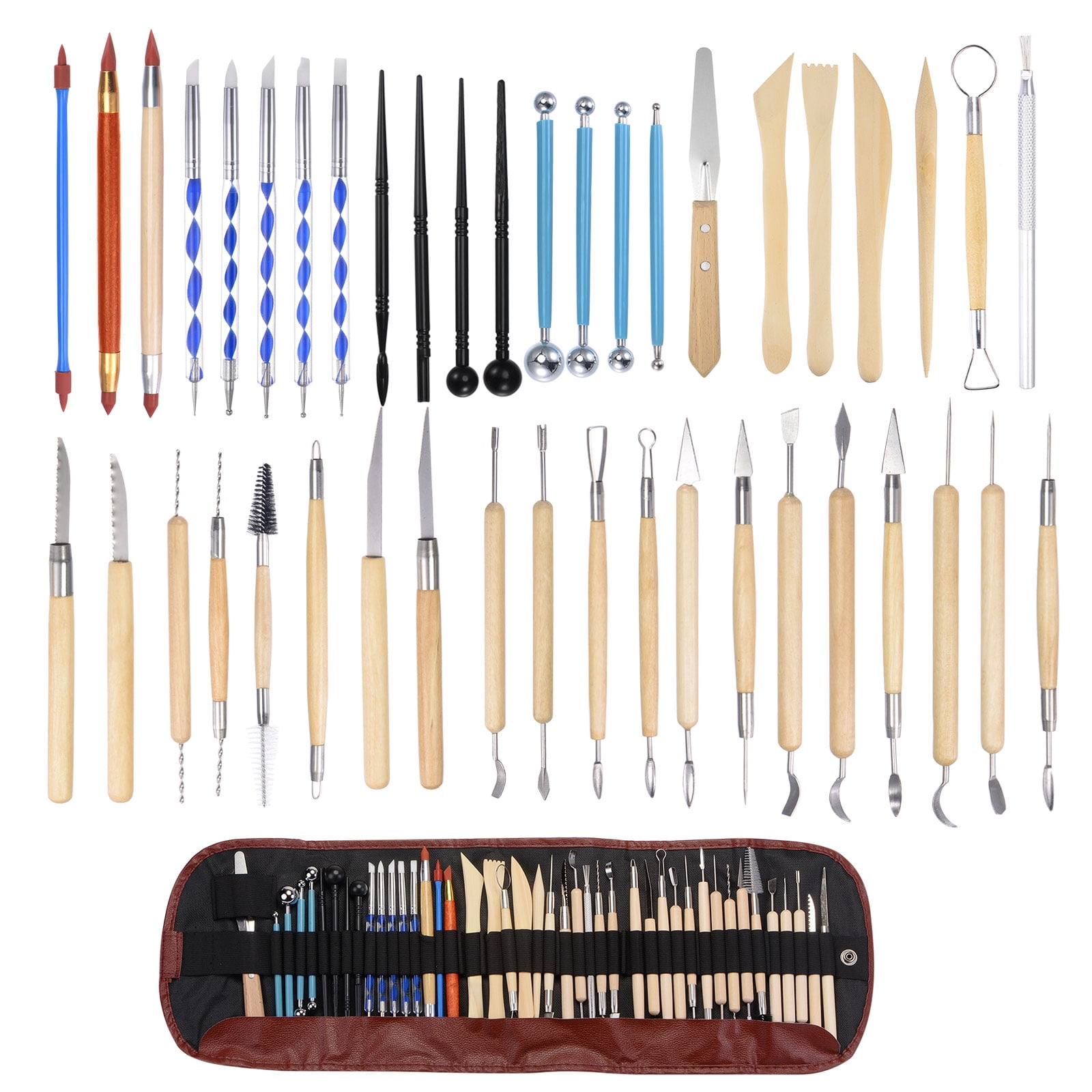 Pottery Tools Set Clay Sculpting Modeling Ceramic Carving Tool 43Packs with Bag - Walmart.com