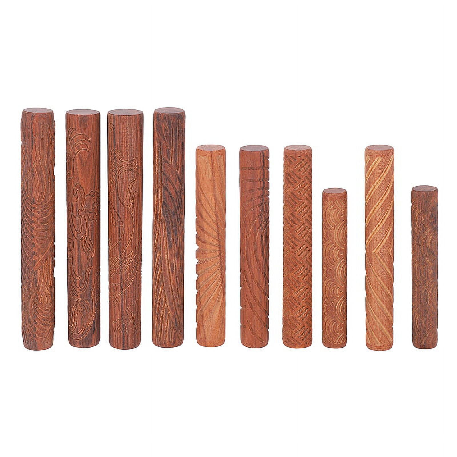 Pottery Tools,Wooden Handle Rollers Clay Modeling Pattern Rollers Kit ...