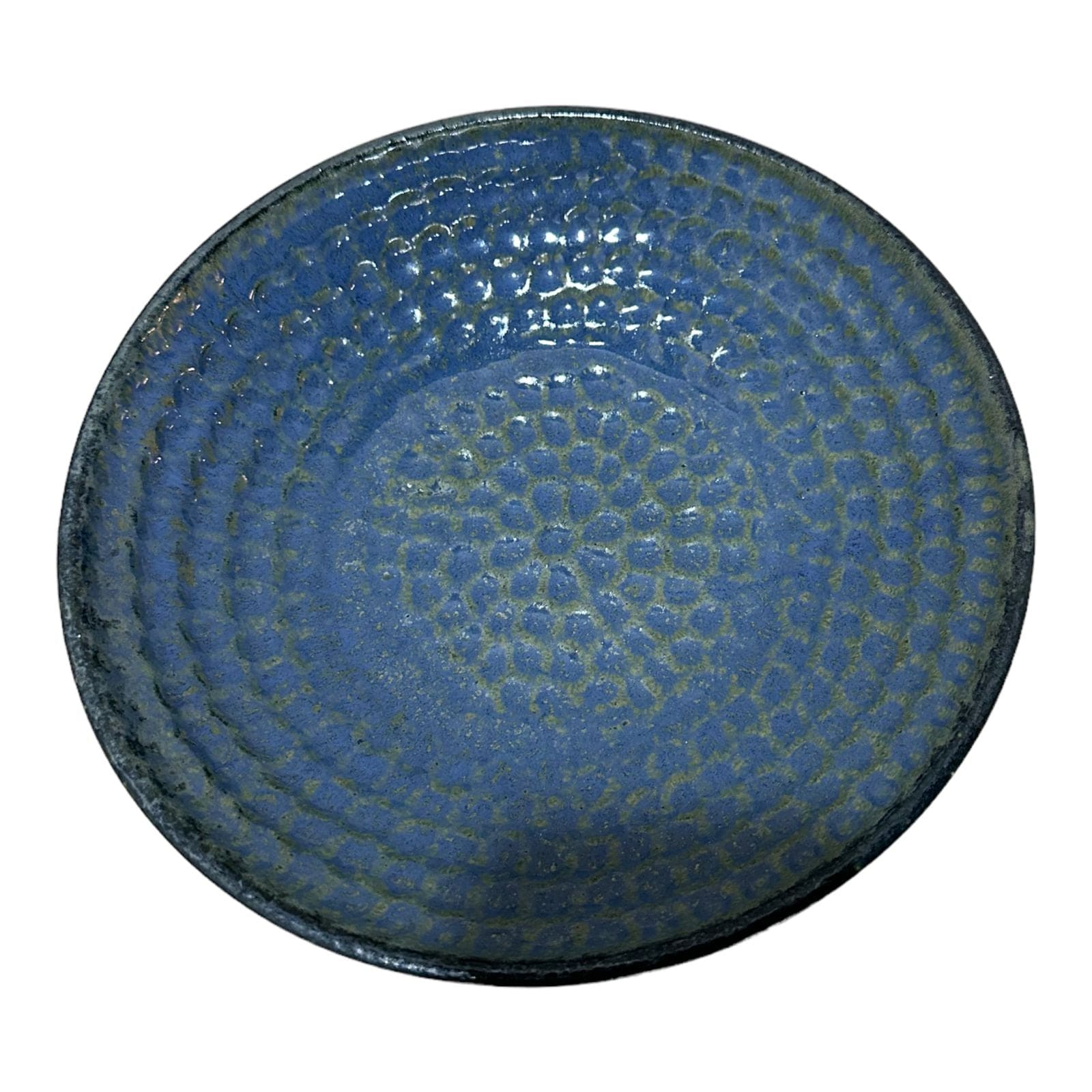PotteryDen Blue Thumbprint Bowl - Height 5 cm | Diameter 24.5 cm | Hand ...