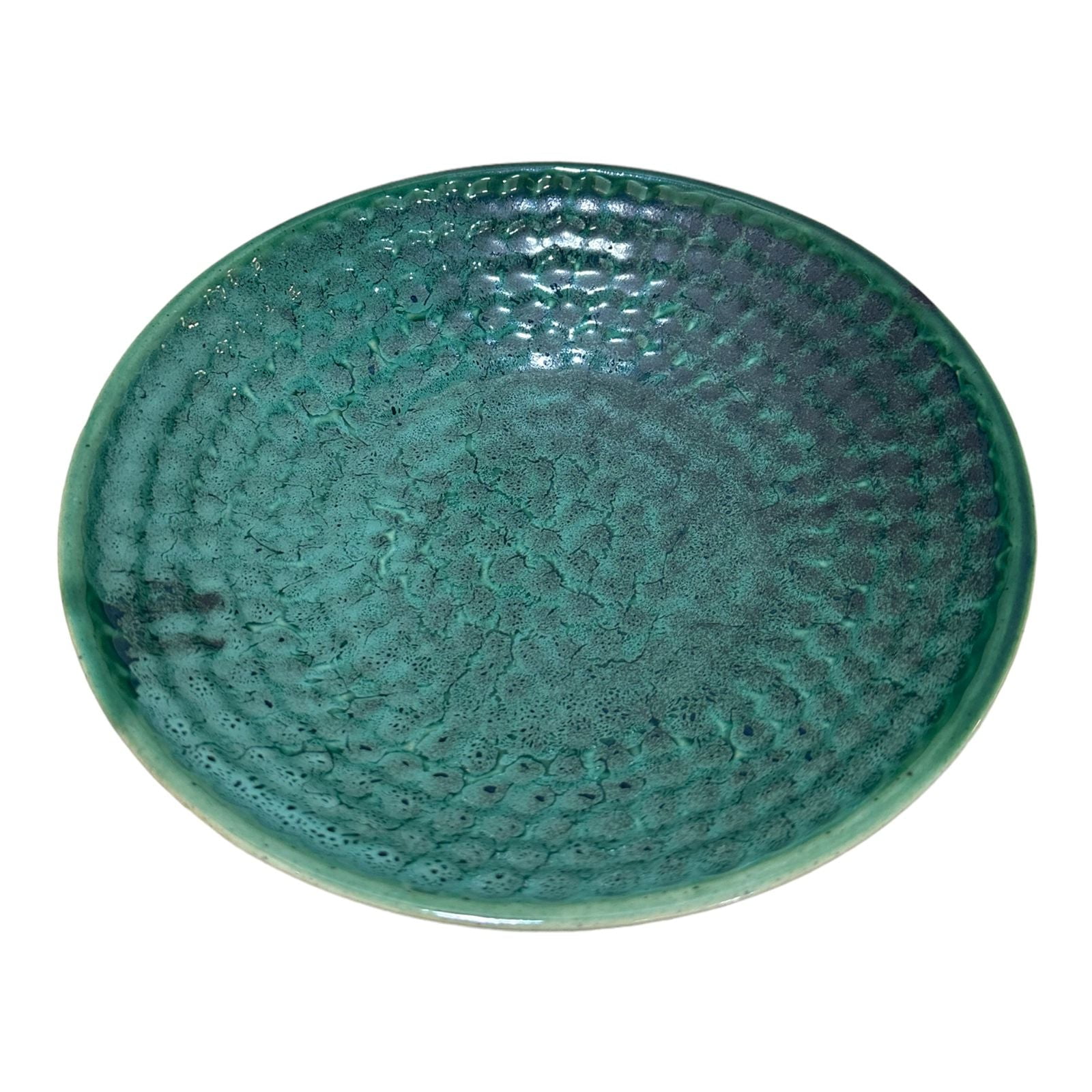 PotteryDen Green Thumbprint Bowl - Height 5 cm | Diameter 24.5 cm ...