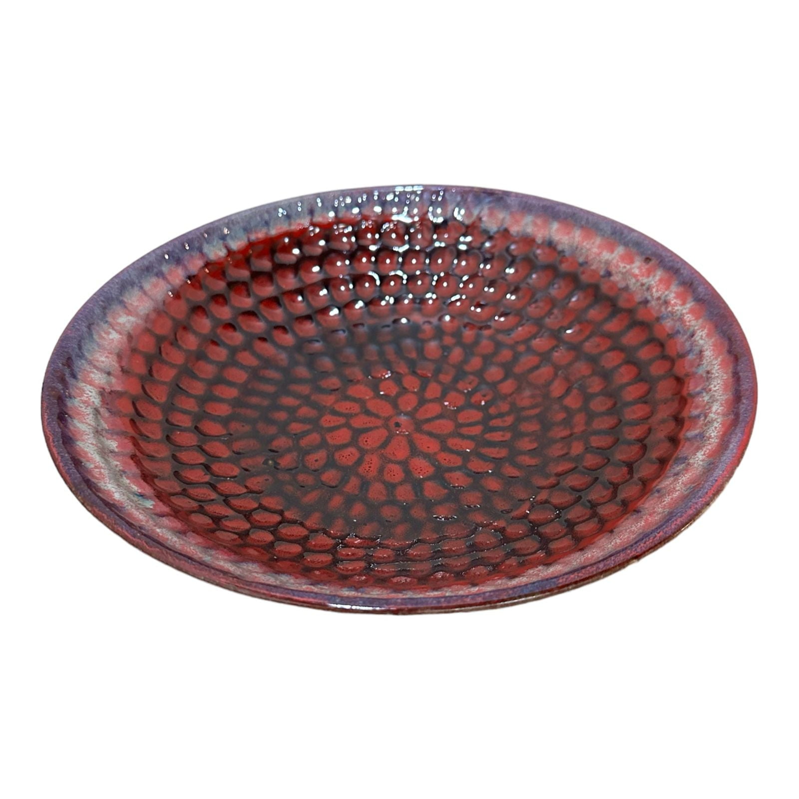 PotteryDen Maroon Thumbprint Bowl - Height 5 cm | Diameter 24.5 cm ...
