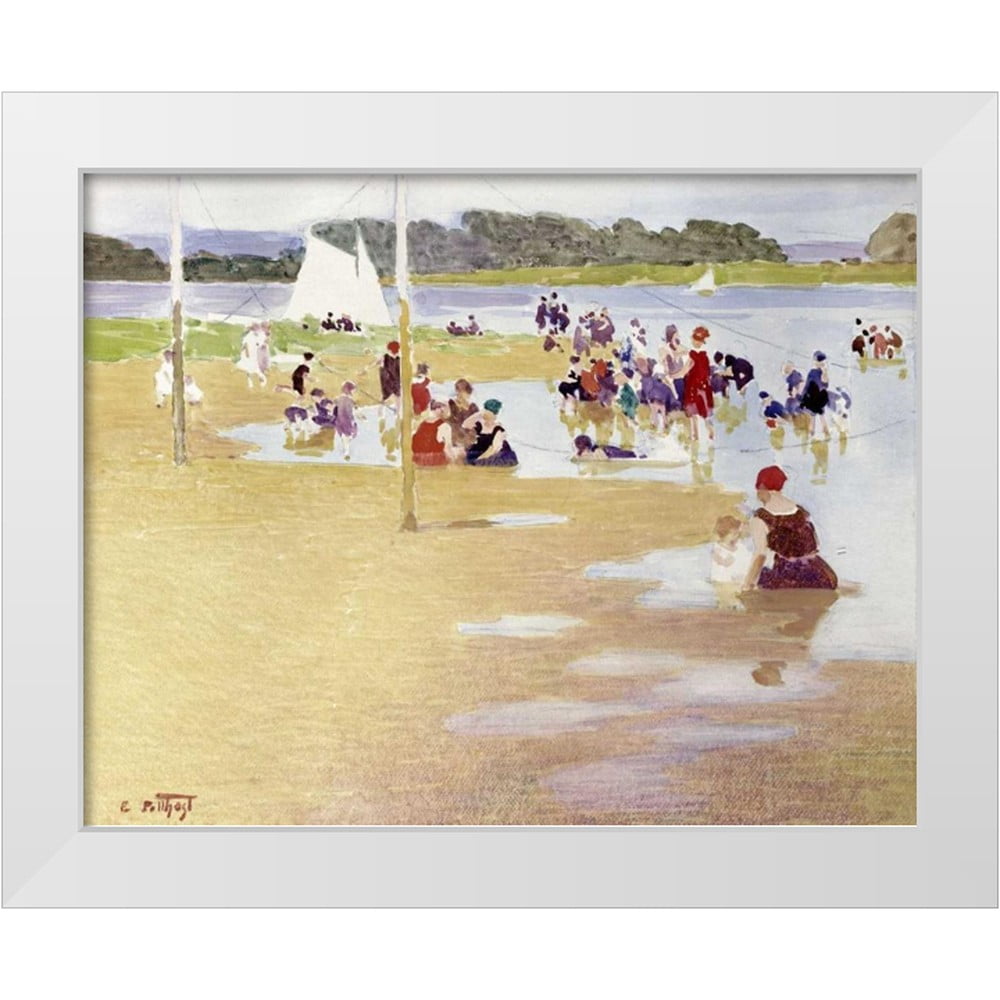 Potthast, Edward Henry 18x15 White Modern Wood Framed Museum Art Print ...