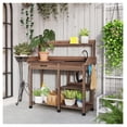 Potting Bench Outdoor Garden Table - Wooden Work Station with Sink ...