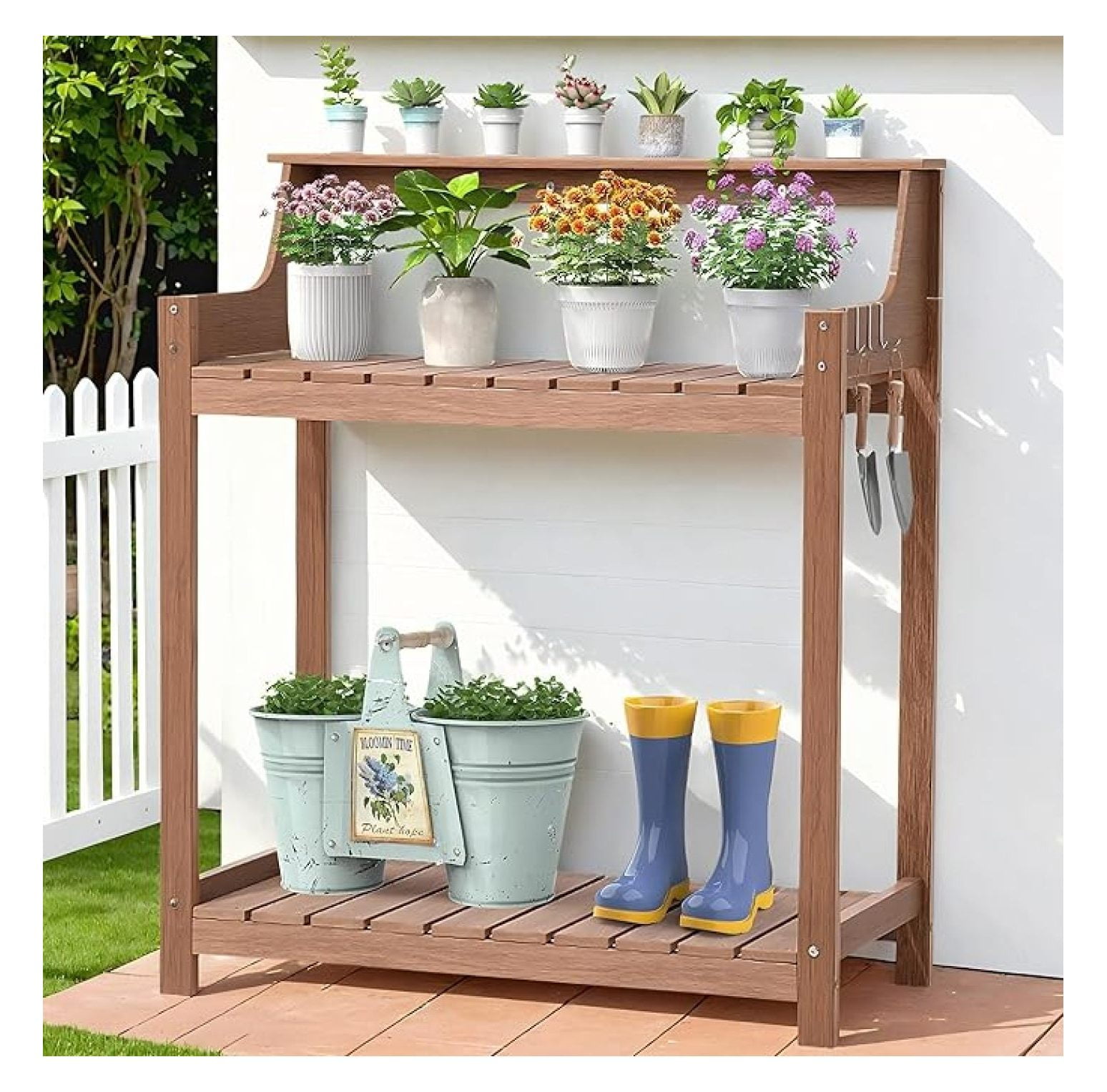 Potting Bench, All Weather Potting Table with 8 and Highten , Easy ...