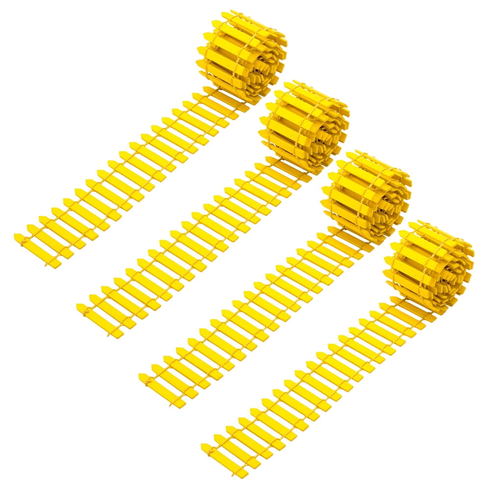 HOMEMAXS Yellow Miniature Garden Fence for Decor Made of Density Board ...