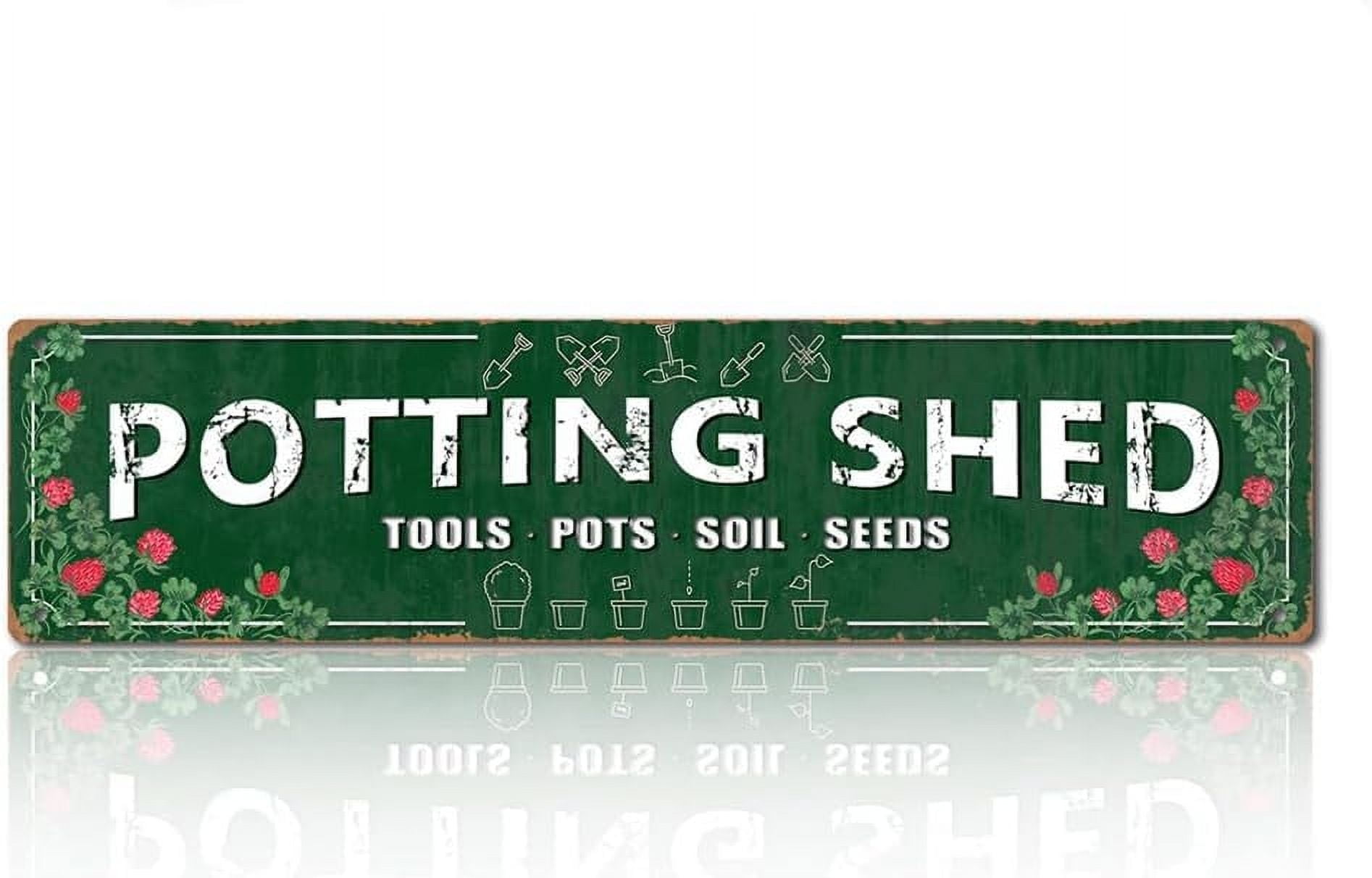 Potting Shed Tools Pots Soil Seeds Street Sign, Garden Patio Poster for ...